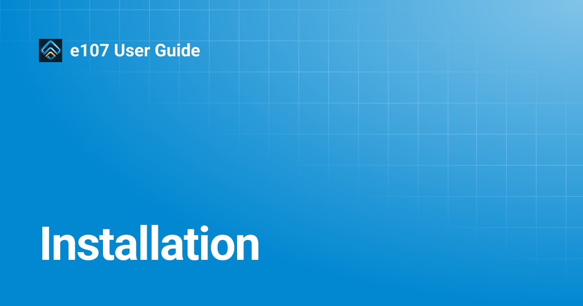 Installation | e107 User Guide