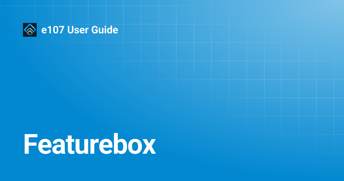 Featurebox | e107 User Guide