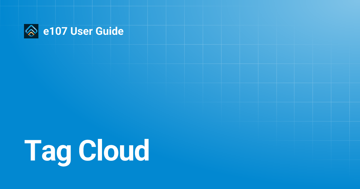 Tag Cloud | e107 User Guide
