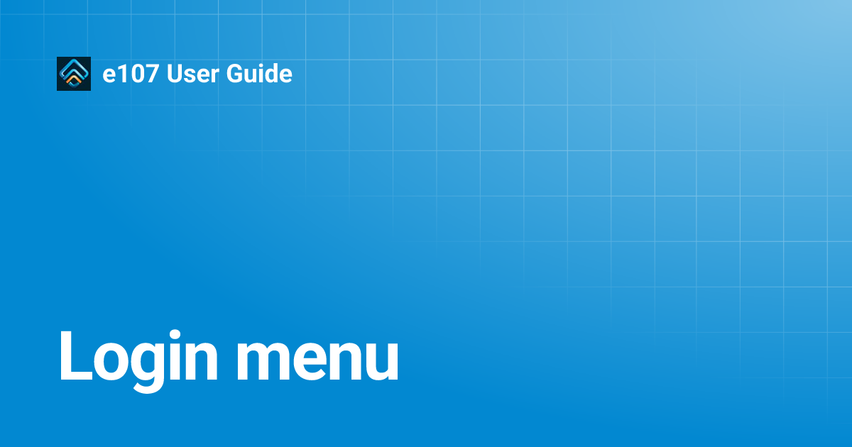 Login menu | e107 User Guide